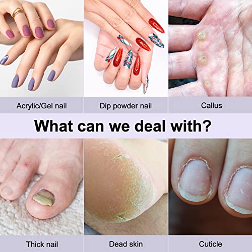 Cordless Nail Drill Electric File: Professional for Acrylic Gel Dip Powder Nails Portable Nail Drill Machine Kit for Manicure Pedicure Nail Set with Everything Rechargeable Lightweight