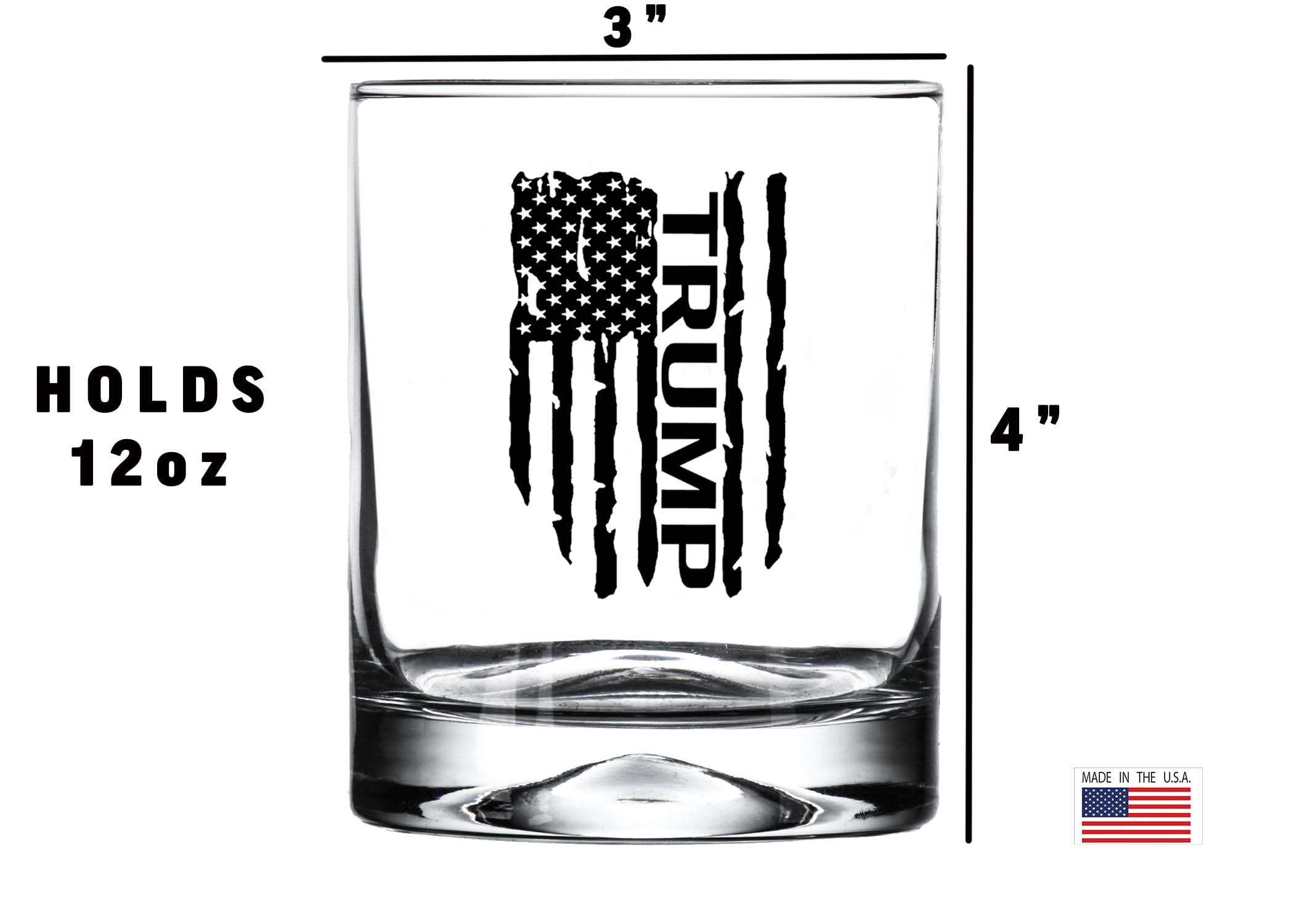 Rogue River Tactical Trump Flag Conservative Republican Old Fashioned Whiskey Glass Drinking Cup Gift For Him