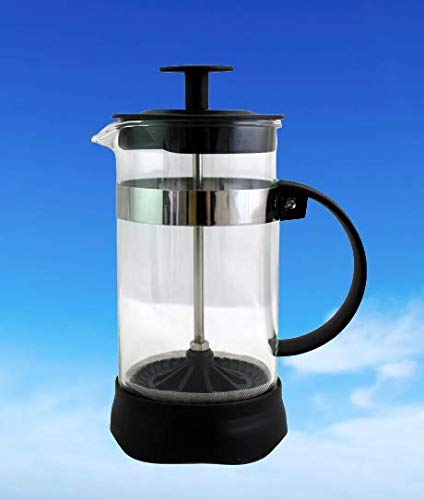 Dependable Industries inc. Essentials 12 Ounce Glass French Press Coffee & Tea Brewer - Single Cup, 3 Cup Espresso Compact, Durable, Easy to Use