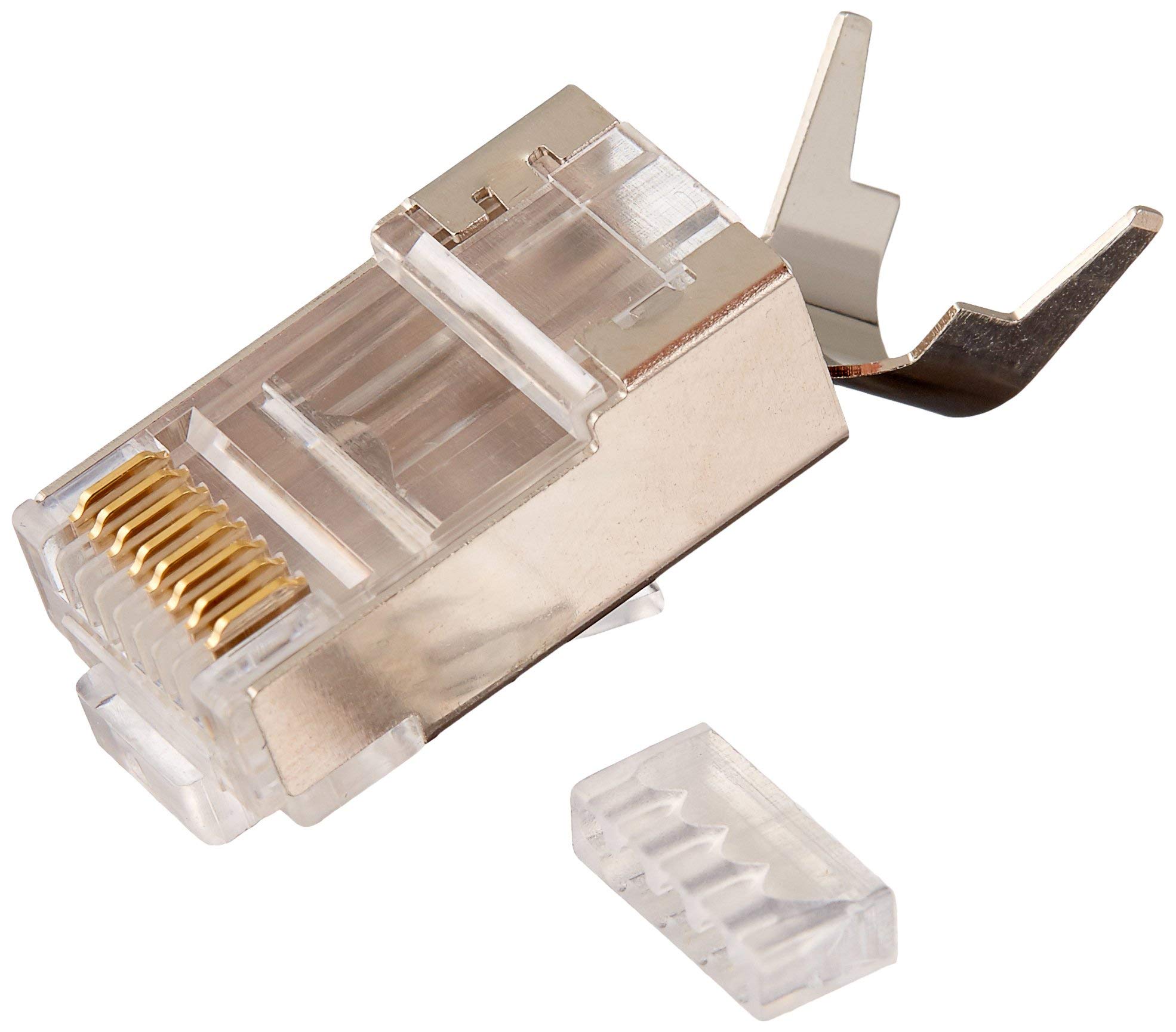 Platinum Tools 106190 RJ45 Cat6A 10 Gig Shielded Connector with Liner, 100-Pack