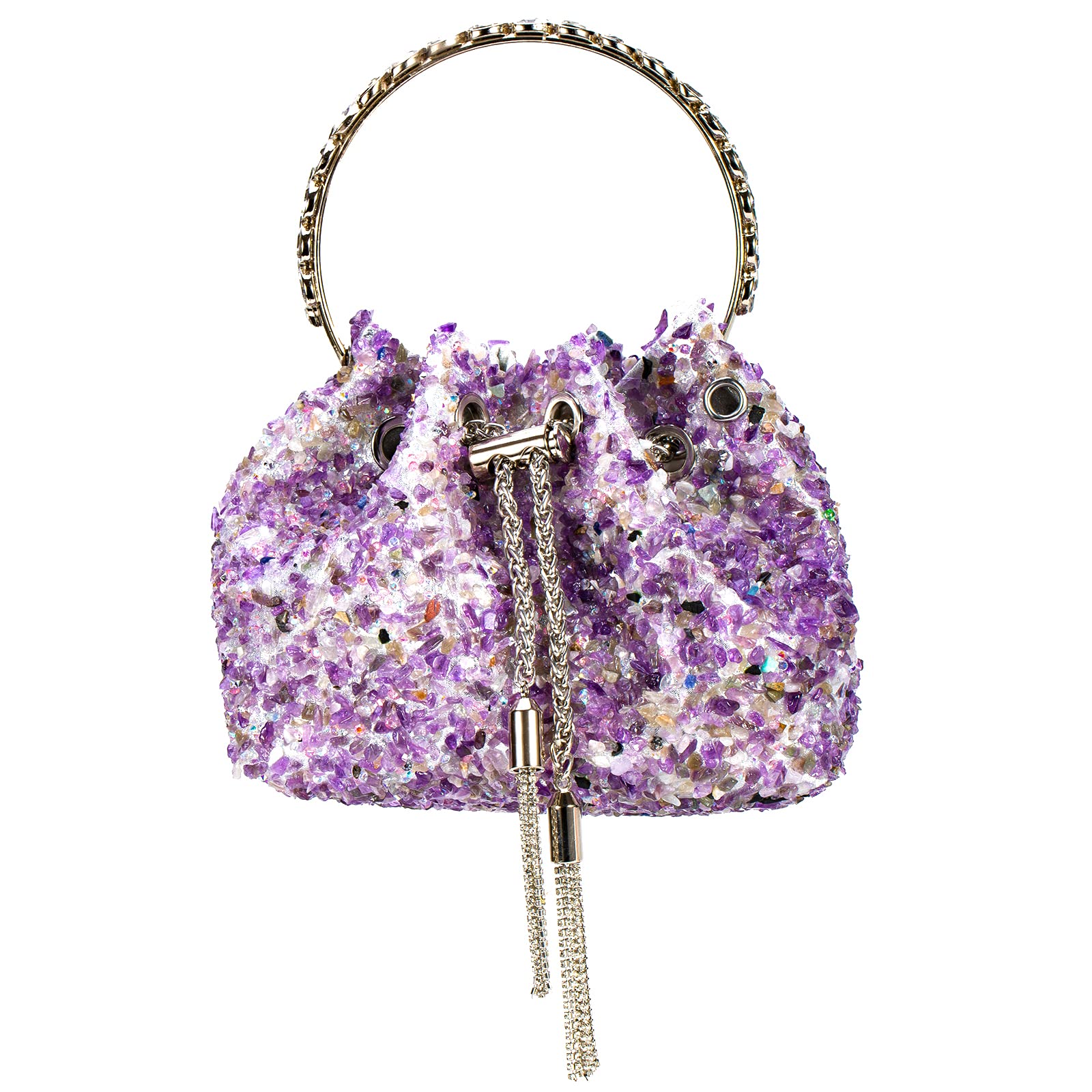 Bandkos Women's Clutch Purse Evening Bag Pearl Rhinestone Handbag Glitter Bucket Chain Shoulder Bag for Party Prom Wedding
