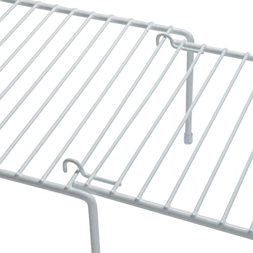 Kitchen Details Cabinet Expandable Helper Shelf | Cabinet & Countertop Organization | Pantry | Space Saver Storage | White