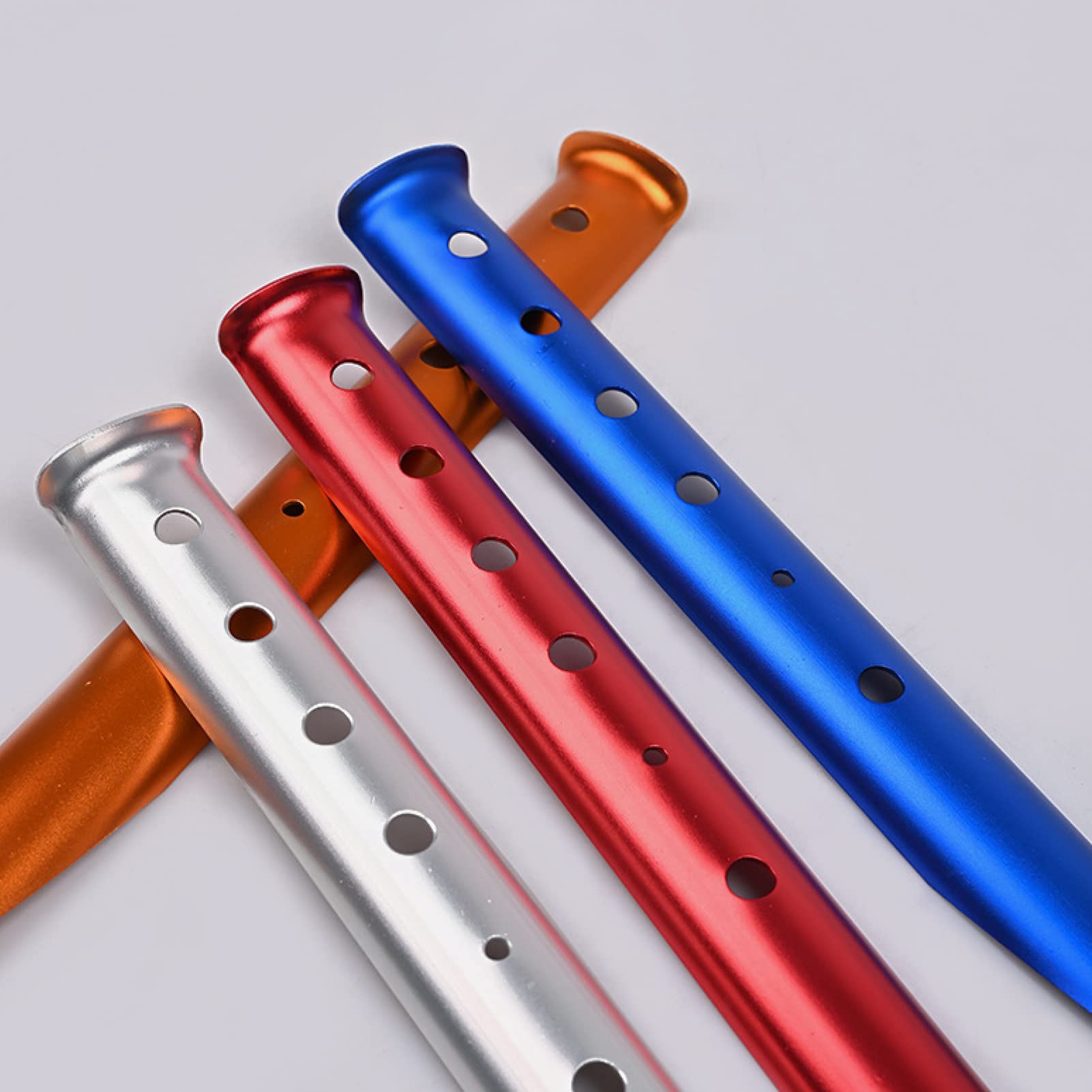 Azarxis Snow Sand Tent Stakes Pegs Aluminum U-Shaped Lightweight Heavy Duty Ground Nails for Beach Shade Canopy Camping Hiking Backpacking Picnic (Orange)