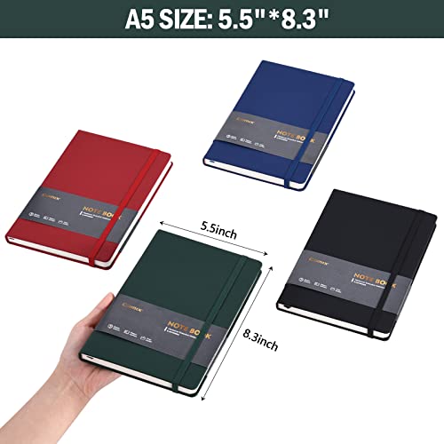 Comix Premium Lined Journal Notebooks - 160 Pages, 5.7 inches x 8 inches β Hardcover A5 Size, College Ruled, Pack of 4