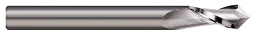 Micro 100 DMM-030-490 Drill/End Mill, 90° Point Angle, 3 mm Cutter Dia, 8 mm LOC, 4 Fl, 3 mm Shank Dia, 38 mm OAL, Uncoated