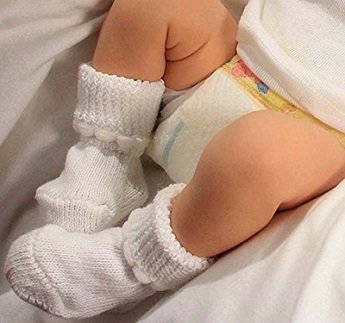 Nurses Choice White Newborn Baby Socks Includes 6 Pairs of Unisex Cotton Socks