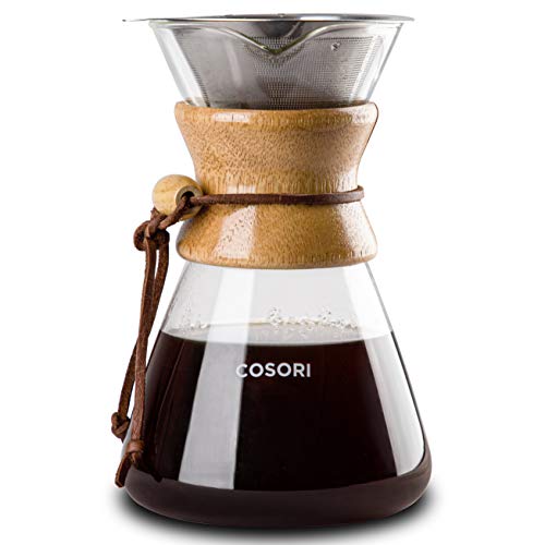COSORI Electric Gooseneck Kettle Smart Bluetooth with Variable Temperature Control, Black & Pour Over Coffee Maker with Double-layer Stainless Steel Filter, 34 Ounce