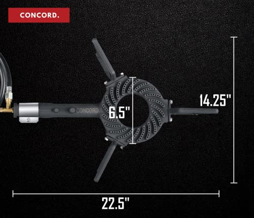 CONCORD Falcon Burner. Full Cast Iron Propane Single Burner. Great for Camping, Outdoor Cooking, Home Brewing, and More