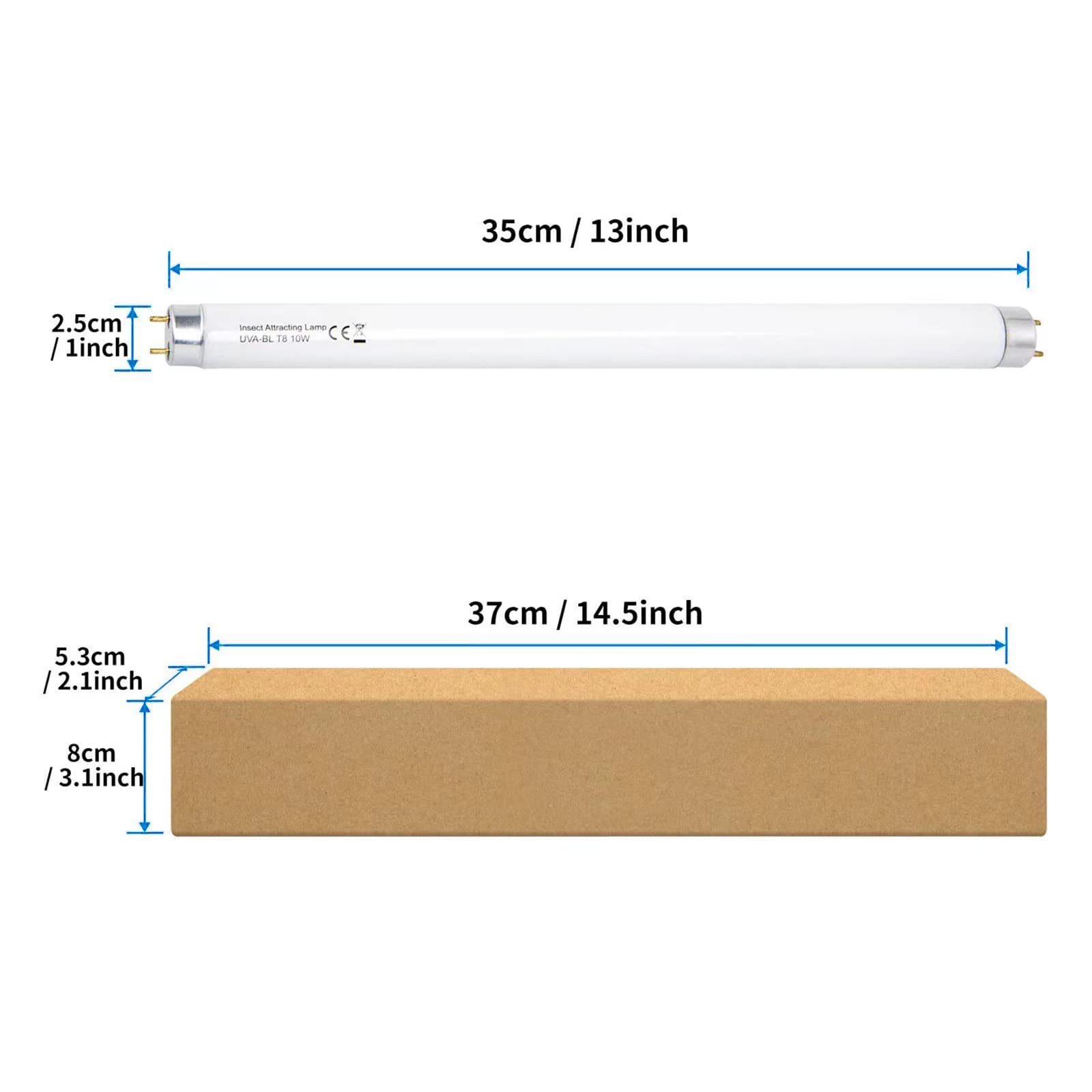 Celiwace T8F10W BL 10W Fluorescent Bulb Compatible with Aspectek LiBa, T8 10 Watt Replacement Tube for 20W Electronic Device 13 Inches BL Light