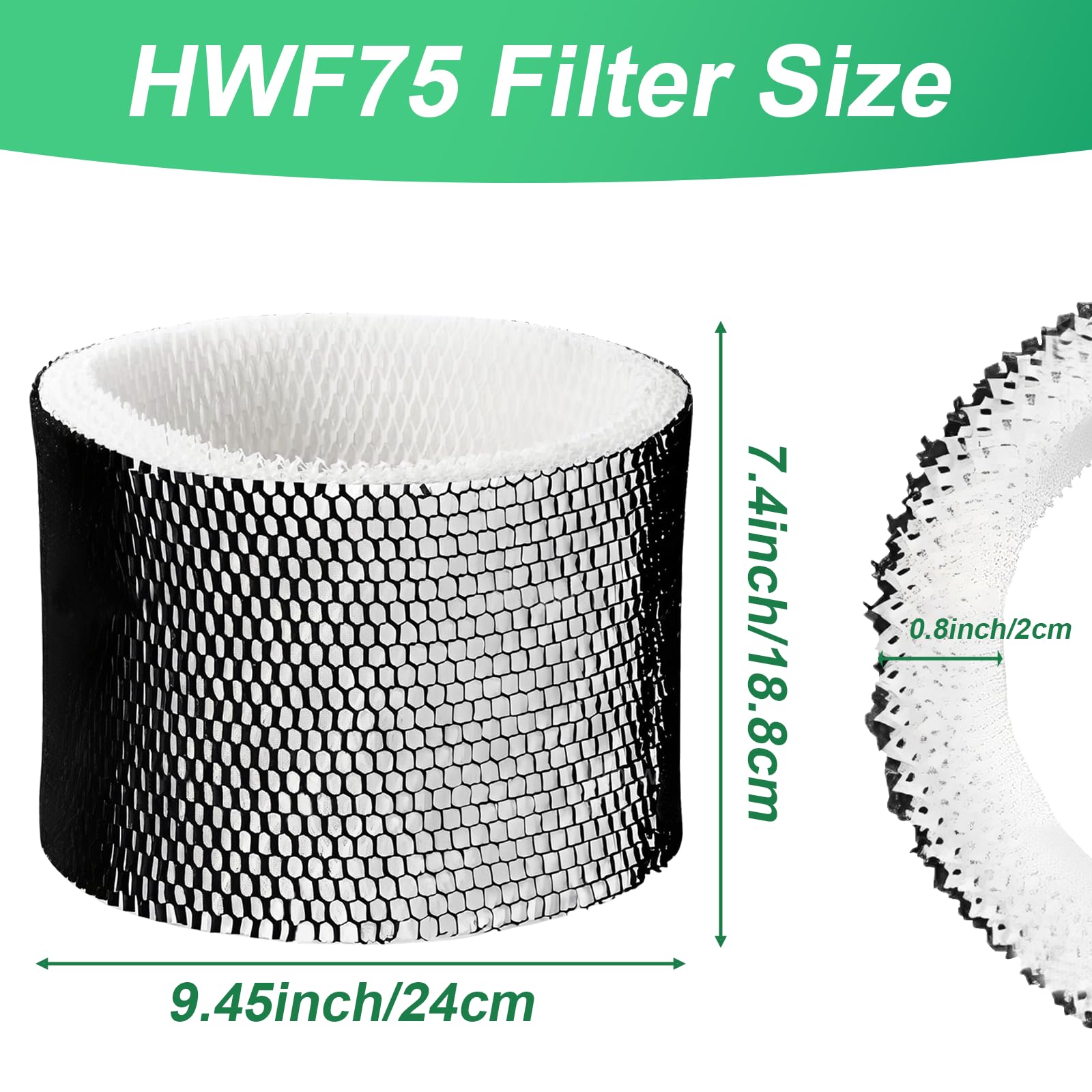 getalong HWF75 Humidifier Filter D Compatible for Holmes HM3500,HM3501,HM3600,HM3608,HM3640,HM3641,HM3650, HM3655,HM3655BF,HM3656 Replace HWF75 HWF75CS HWF75PDQ-U - Filter D