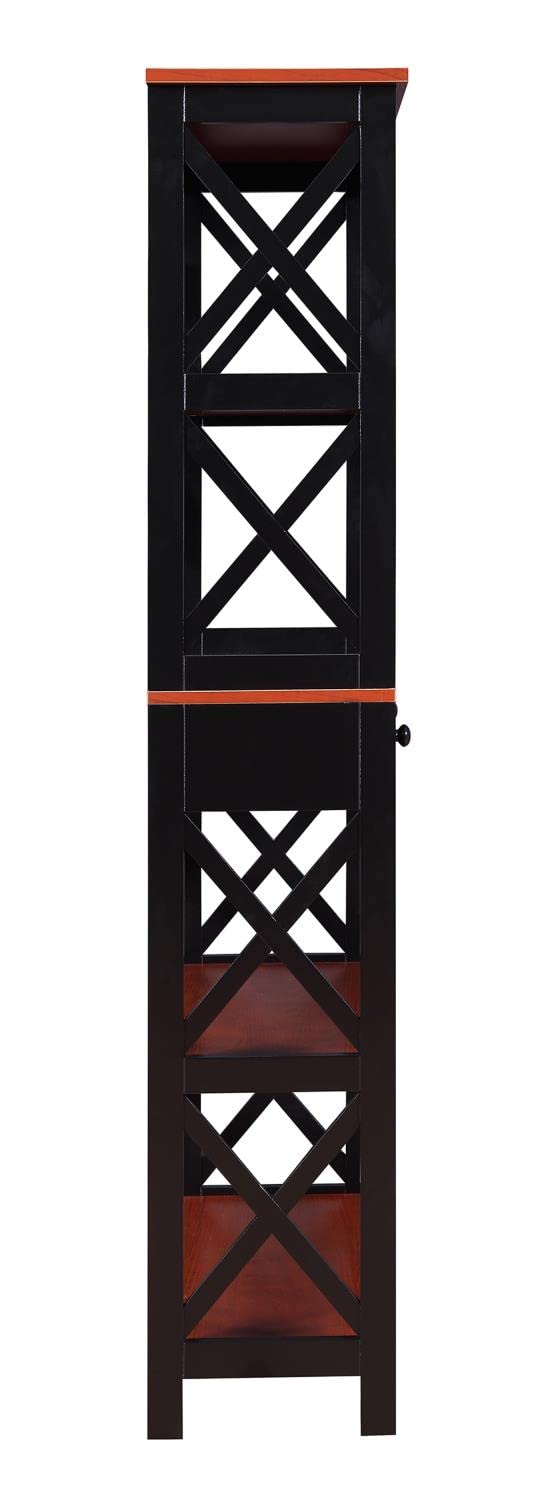 Convenience Concepts Oxford 5 Tier Bookcase with Drawer, Cherry / Black