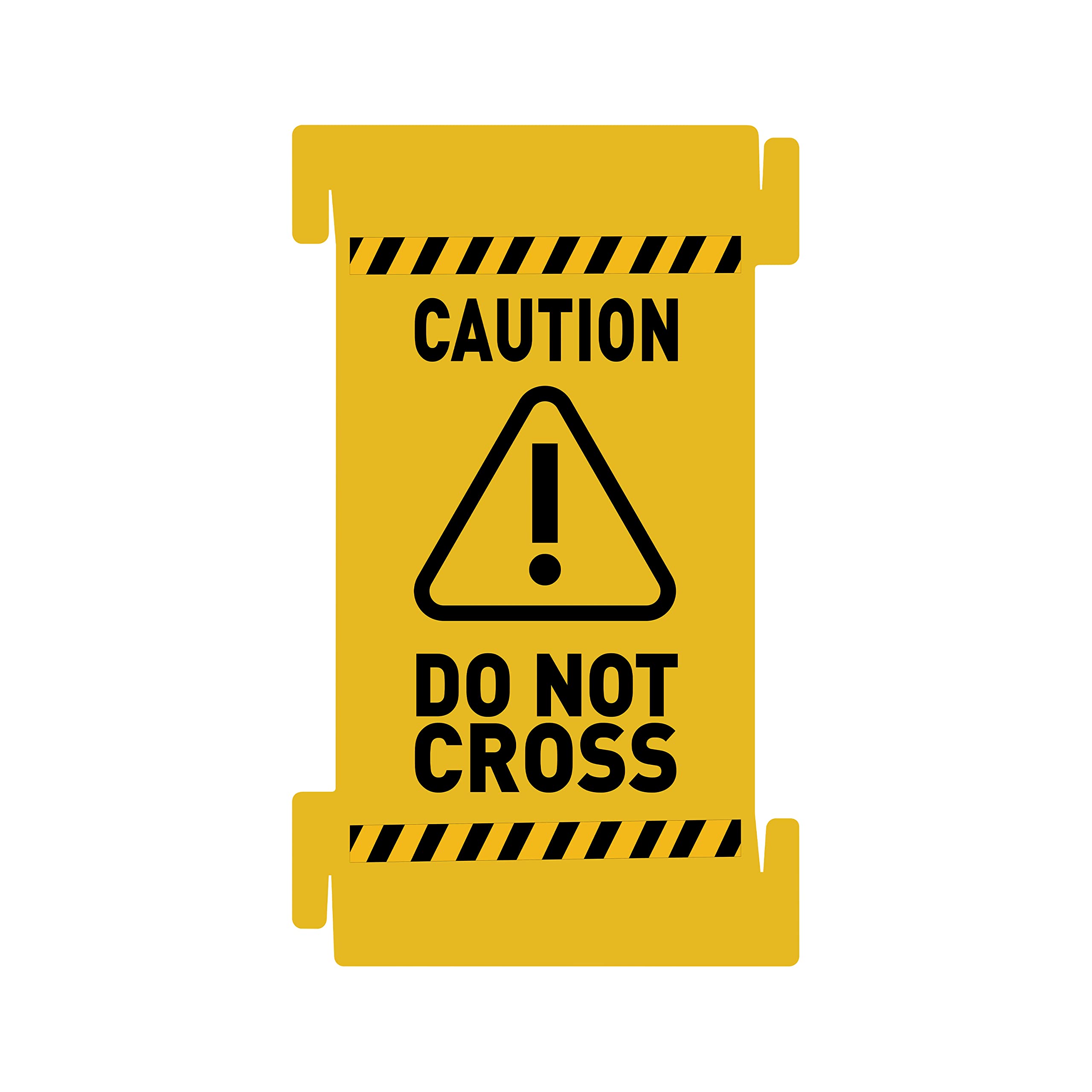 BannerBuzz Crowd Control Interlocking Barrier, Made of 5 mm Corflute 890 GSM graphic weight, Stop Do Not Enter Caution Do Not Cross and more options (7.5’ W X 4’ H feet) (CAUTION DO NOT CROSS)