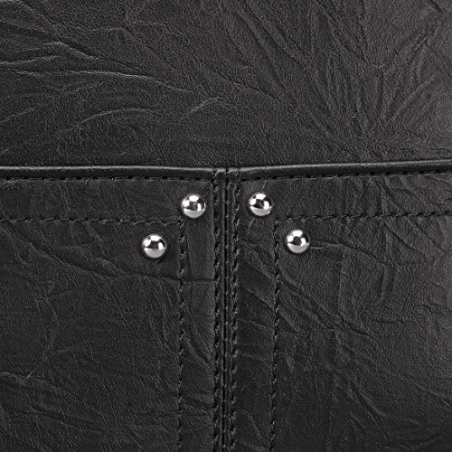 Fox Valley Traders B.Amici Francesca RFID Lockport Crossbody Bag, RFID Lining, Adjustable Straps, Black