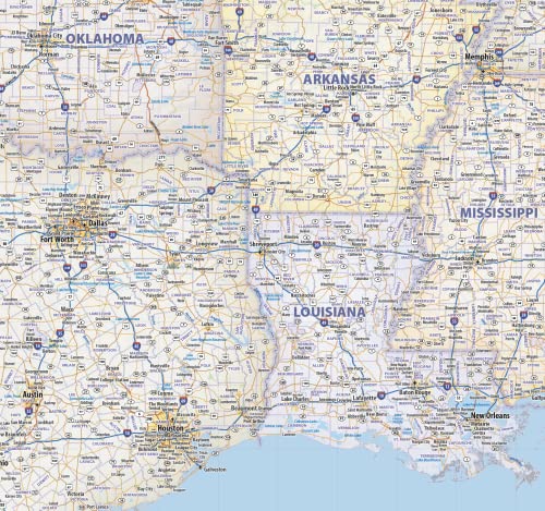 Central US Laminated Wall Map (36” wide by 42” high)