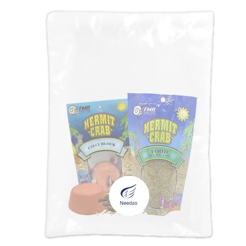 Hermit Crab Food and Calcium Block Set, All in One Natural Supplies and Habitat Necessities for Pet Crabs, 2 Pack, 4 Ounces