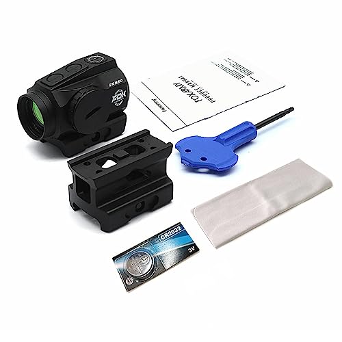 Foxarmy Reflex Red Dot Sight with Shake Awake,2MOA 1X22 Red Dot Optic Rifle Scope, Low Mount and Co-Witness Riser Mount