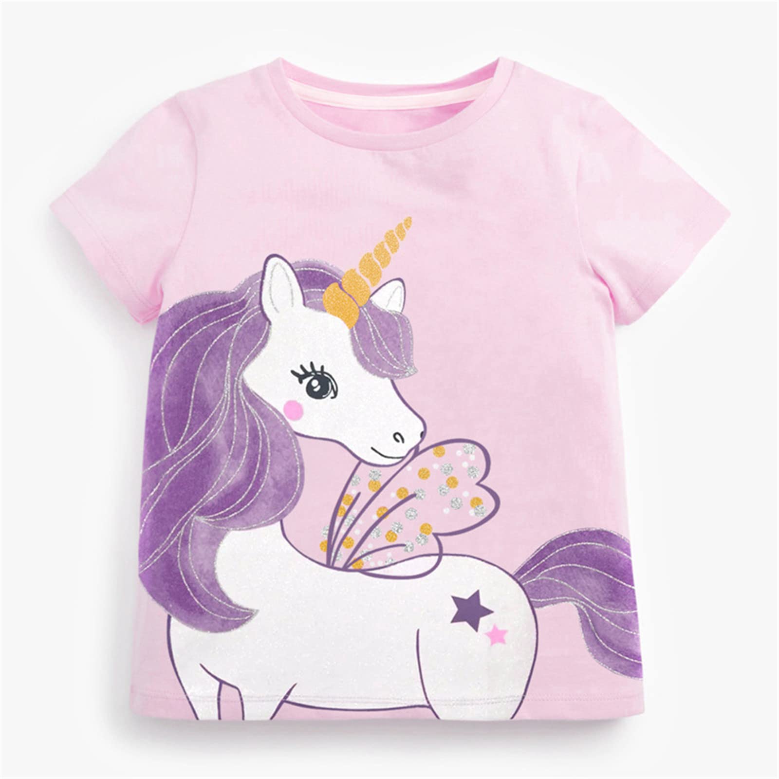 Girls Short Sleeve Tee Shorts Set Kids Tops Pants 2pcs Set Summer Casual Clothing Set 3T