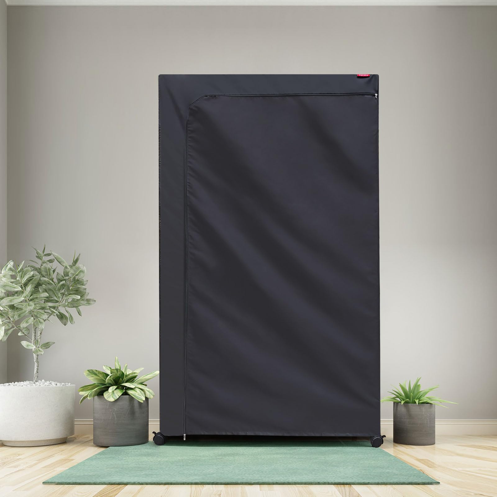 ZYSUOR Shelf Cover Wire Shelving Cover Rack Dust Cover 48X18X72,The Two-Way Zipper Design can be Opened up, Down, or All for Easy Access (No Shelves,Black Cover only)
