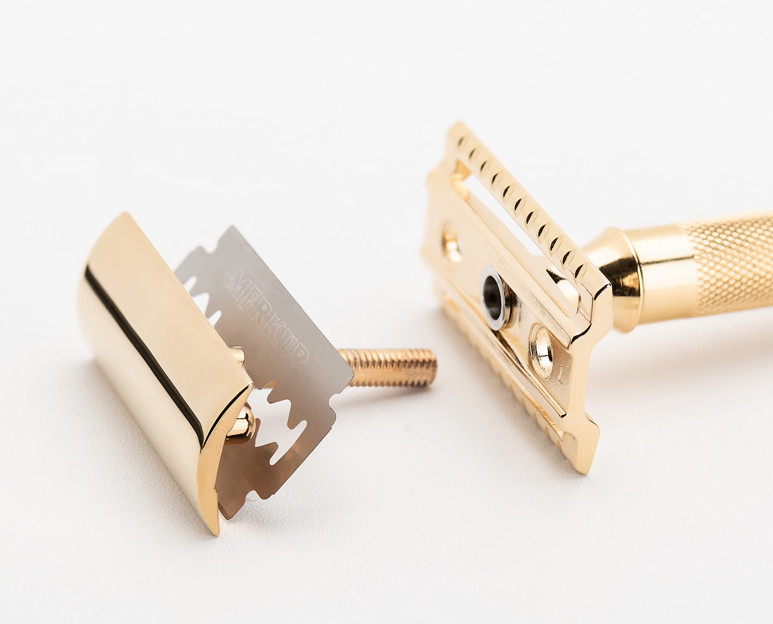 Merkur Classic 2-Piece Double Edge Safety Razor Gold Plated, 1 Count