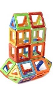 JDBF 46 pcs Magnetic Tiles Building Blocks Stem Toys for Toddlers Learning Kids Educational Construction Toys Set for Kids Ages Aged 3+