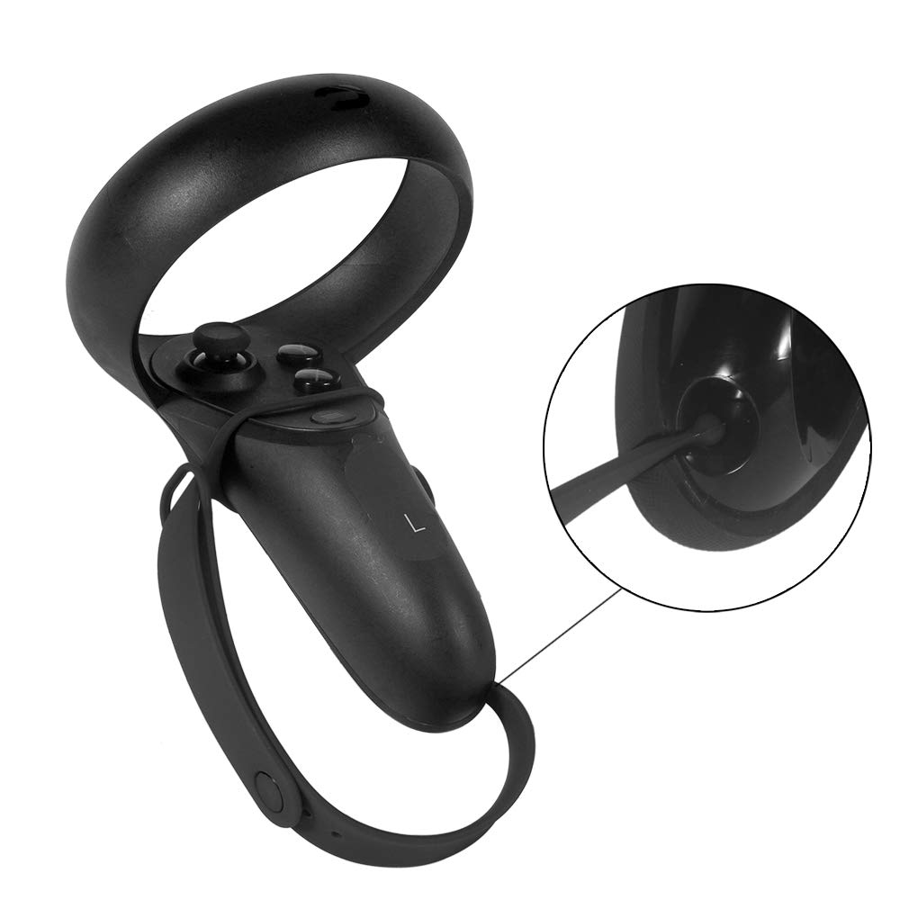 HIJIAO Design silicone Knuckle Strap for Oculus Quest/Oculus Rift S Touch Controller Grip Accessories (1 Pair) (black)