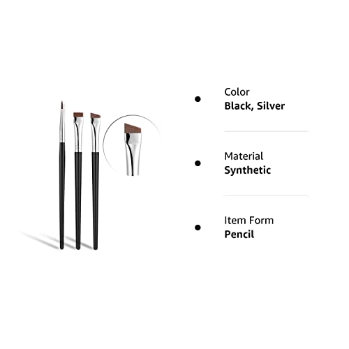 Fine Angled Eyeliner Brush, JASSINS Ultra thin Precision Makeup Brushes Set, Point Eyeliner, Synthetic Bristles Eye Makeup Tool (3 Pcs)
