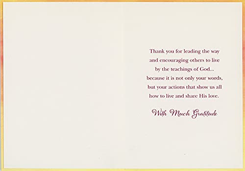 Designer Greetings Orange Sky, Sunrise and Church : Winding Road Clergy Appreciation Day Card for Minister