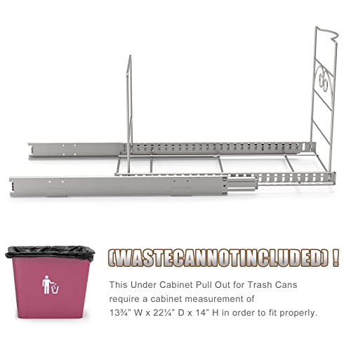 Eazy2hD Pull Out Under Cabinet, Cabinet Trash Can Pull Out Kit , Kitchen Trash Garbage Can & Bin for Under Counter Cabinet, Rquires a 13”W X 23”D Cabinet Opening,Trash Can Not Included