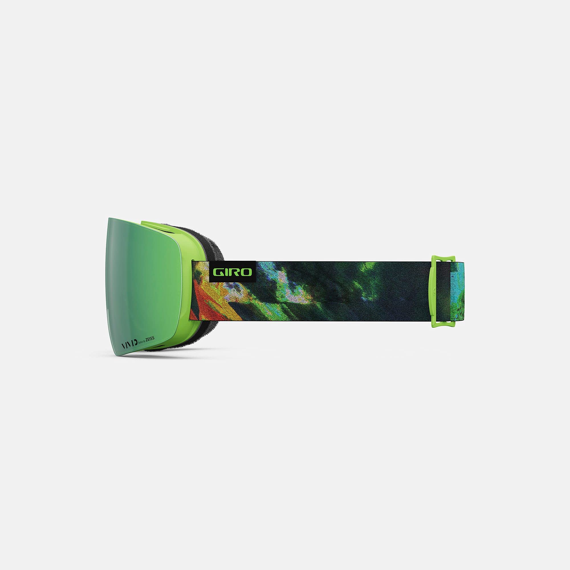 Giro Contour RS Asian Fit Ski Goggles - Snowboard Goggles for Men & Women - Green Data Mosh Strap with Vivid Emerald/Vivid Infrared Lenses