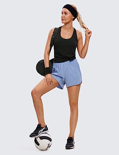 CRZ YOGA Womens Pima Cotton Racerback Workout Tank Tops Lightweight Loose Sleeveless Tops Athletic Gym Shirts Black X-Large