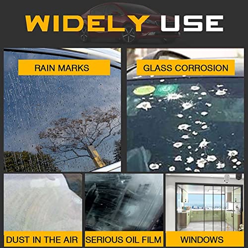 Glass Oil Film Removing Paste, Auto Car Glass Polishing Car Windshield Oil Film Cleaner for Bathroom Window Front Windshield Agent (1 Set)