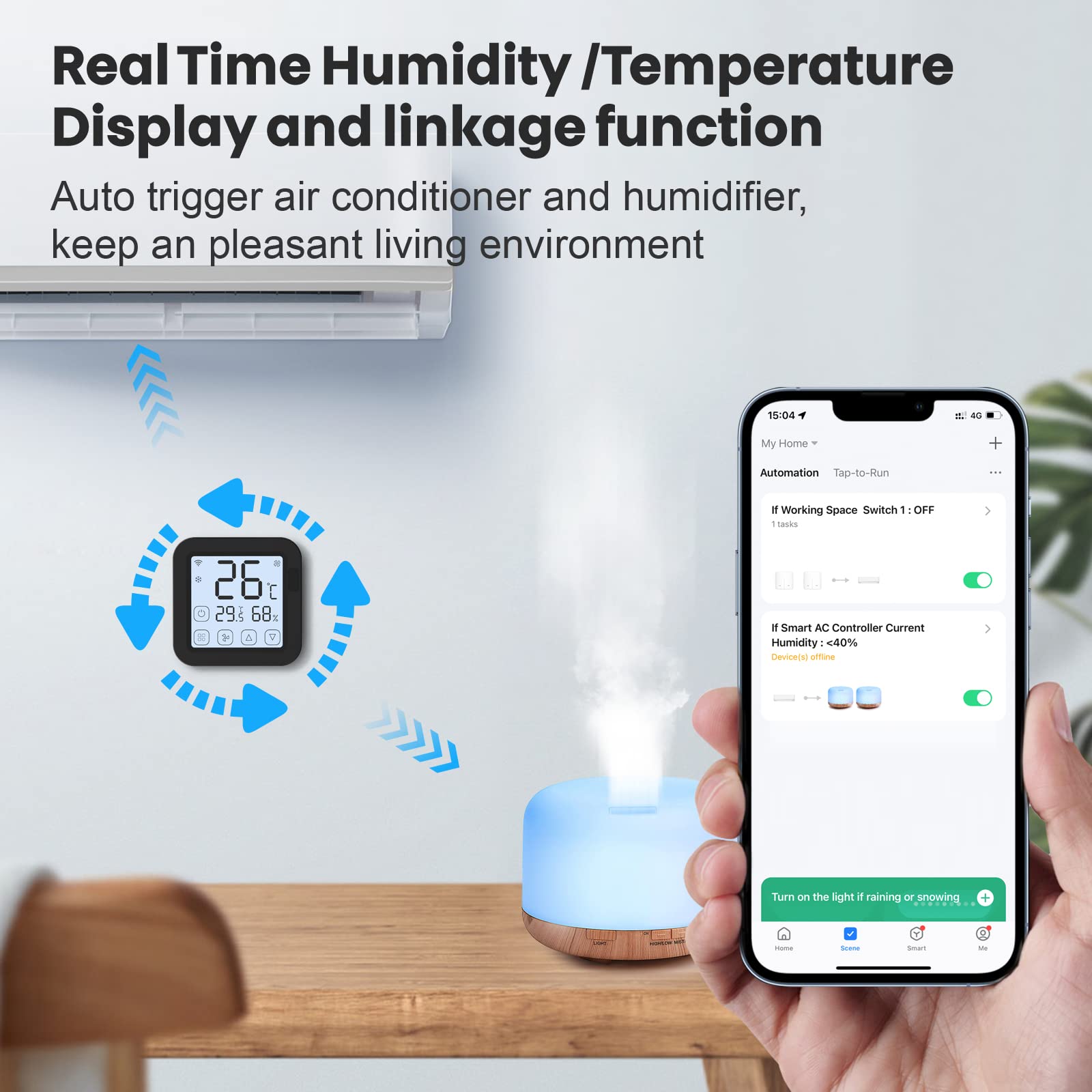 AVATTO Smart Air Conditioner Controller for Mini Split, Window, and Portable Air Conditioning Support Alexa, Google Home Smart Life/Tuya App Remote Access Voice Control Inbuilt Temp Humidity Sensors