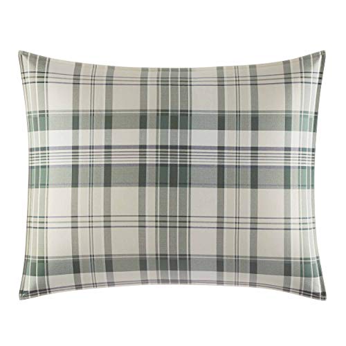 Eddie Bauer - King Comforter Set, Reversible Cotton Bedding with Matching Shams, Plaid Home Decor for All Seasons (Timbers Green, King)