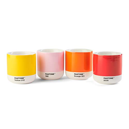 Copenhagen Design Pantone Cortado Cup - Insulated, Double Wall Coffee Cup/Mug - Porcelain - 6.4oz, Red 2035