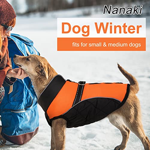 Dog Winter Vest, Windproof Doggy Warm Jacket Padded Puppy Jacket Harness Pet Apparel Cold Weather Coat for Small Medium Large Dogs(S)