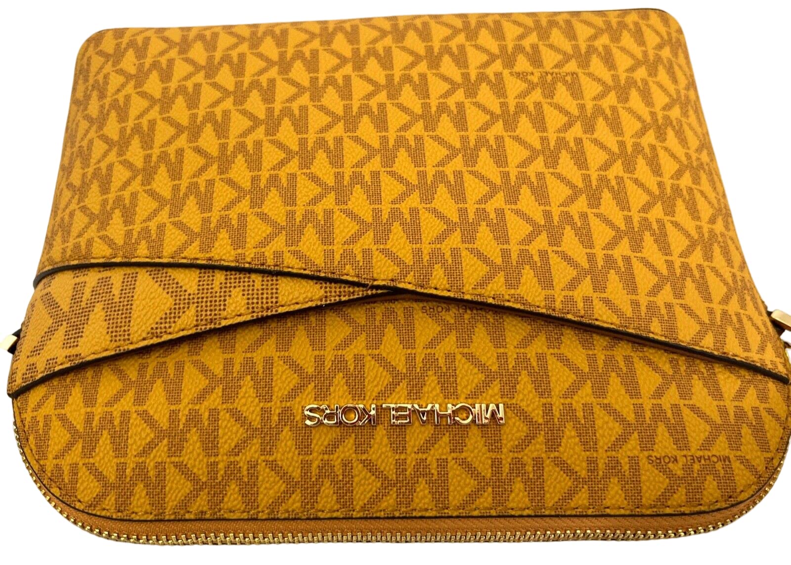 Michael Kors Jet Set Medium Crossbody Leather Handbag (Marigold)
