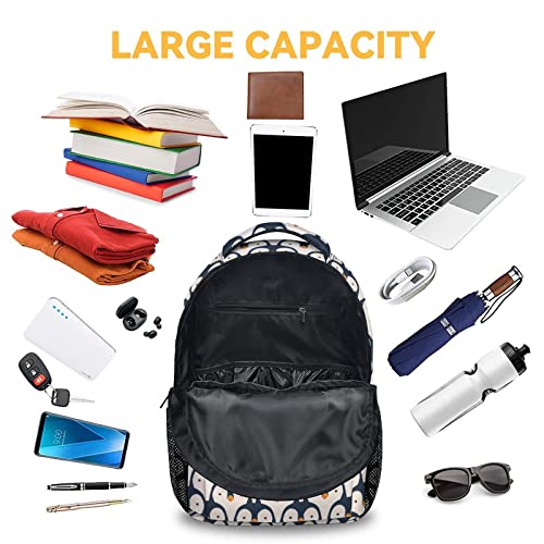 COOPASIA Cute Penguin Backpack, 16 Inch Animal Theme Bookbag with Adjustable Straps, Durable, Lightweight, Large Capacity