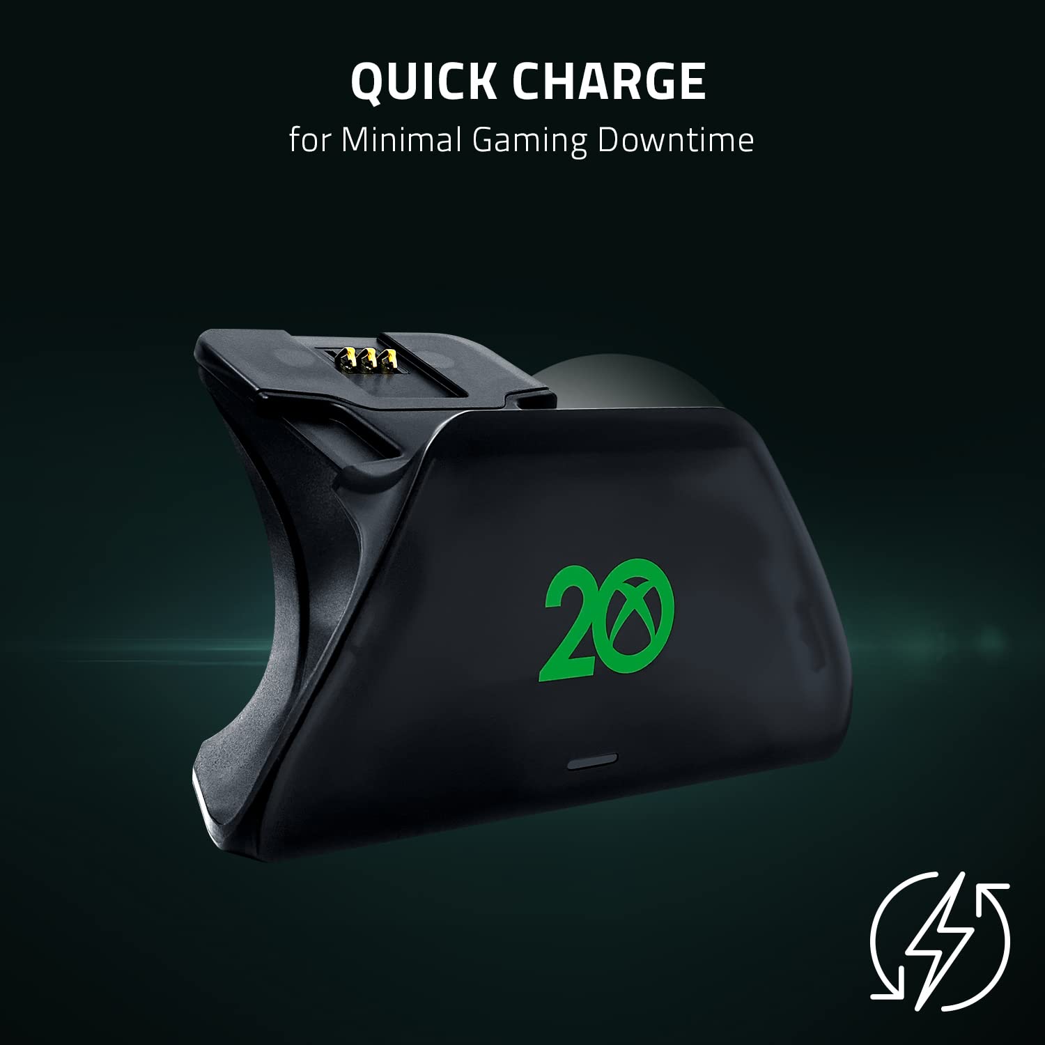 Razer Universal Quick Charging Stand - Quick Charger for Xbox Controllers (Universal Compatibility, Magnetic Contact System, Matches Your Xbox Controller, One-Handed Navigation) Xbox 20th Anniversary