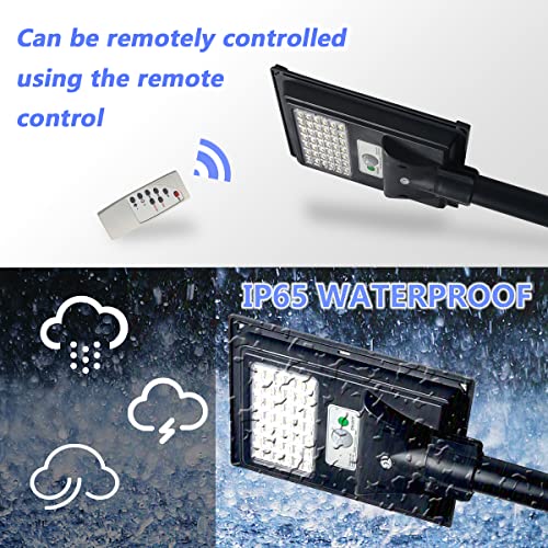 GLW 100W Solar Street Light, IP65 Solar Lights Outdoor Waterproof, Solar Lights for Outside with Remote Control and Motion Sensor for Yard,Garden, Stadium,Parking Lot (2 Pack)