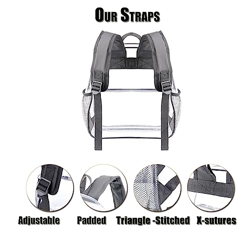 Crosstime Clear Backpack Stadium Approved 12x6x12 Clear Stadium Bag for Concert Sport Events Games Festival