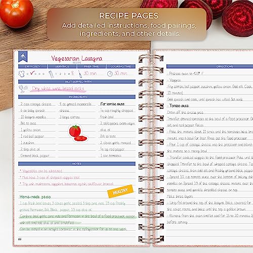 Clever Fox Recipe Book Spiral – Make Your Own Family Cookbook – Blank Recipe Notebook Organizer – Empty Cooking Journal to Write In Recipes – Medium Size, 6.3”x8.3”, Hardcover (Rose Gold)