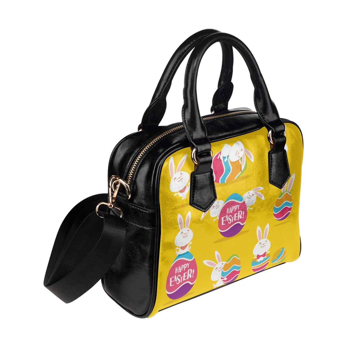 InterestPrint Easter Rabbit and Egg Custom Unique Women's PU Leather Shoulder Bags Handbags
