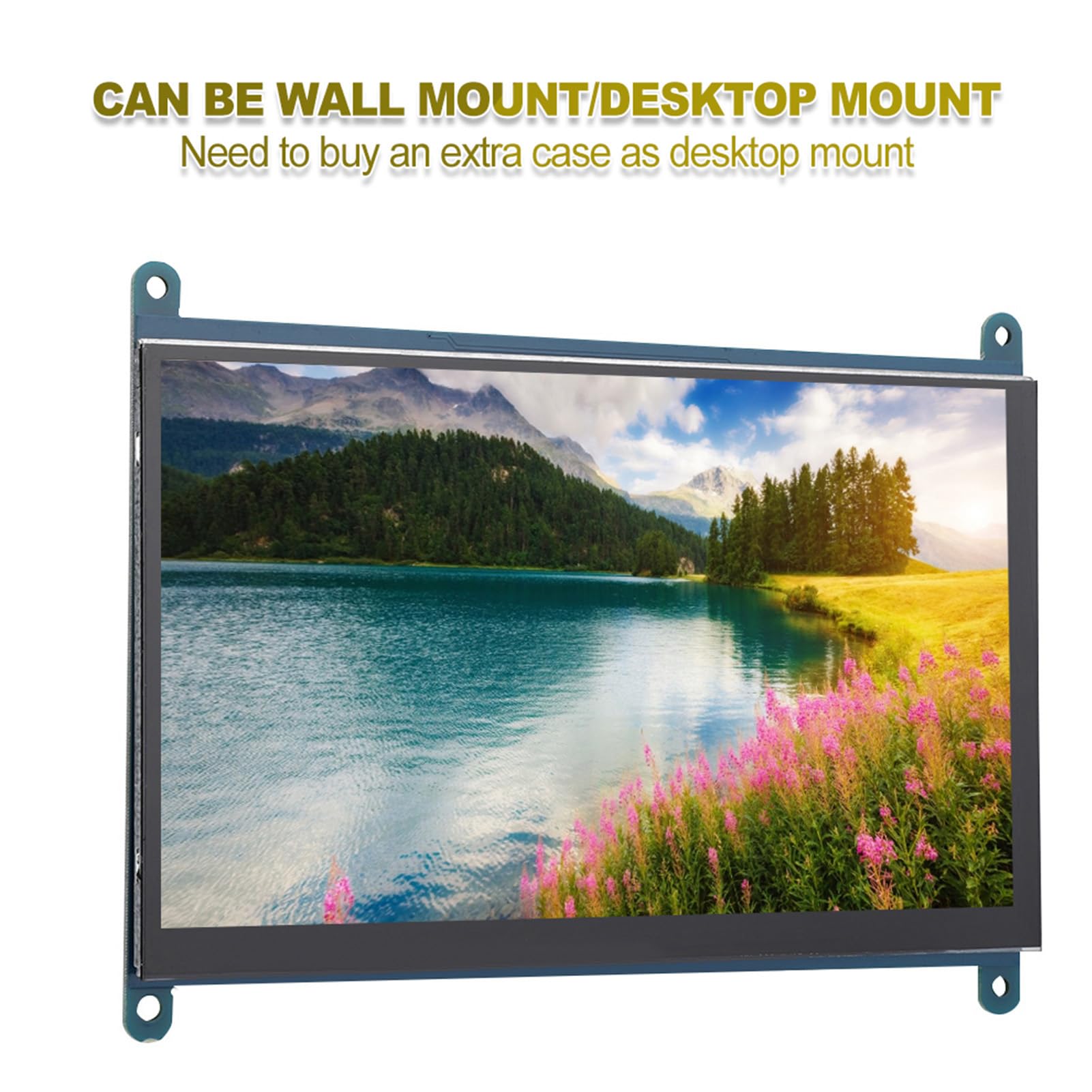 Zopsc 7 Inch LCD Display Screen Ultra HD Capacitive with 1024x600 Resolution for Raspberry Support for Raspbian/Ubuntu/Kodi/IOT