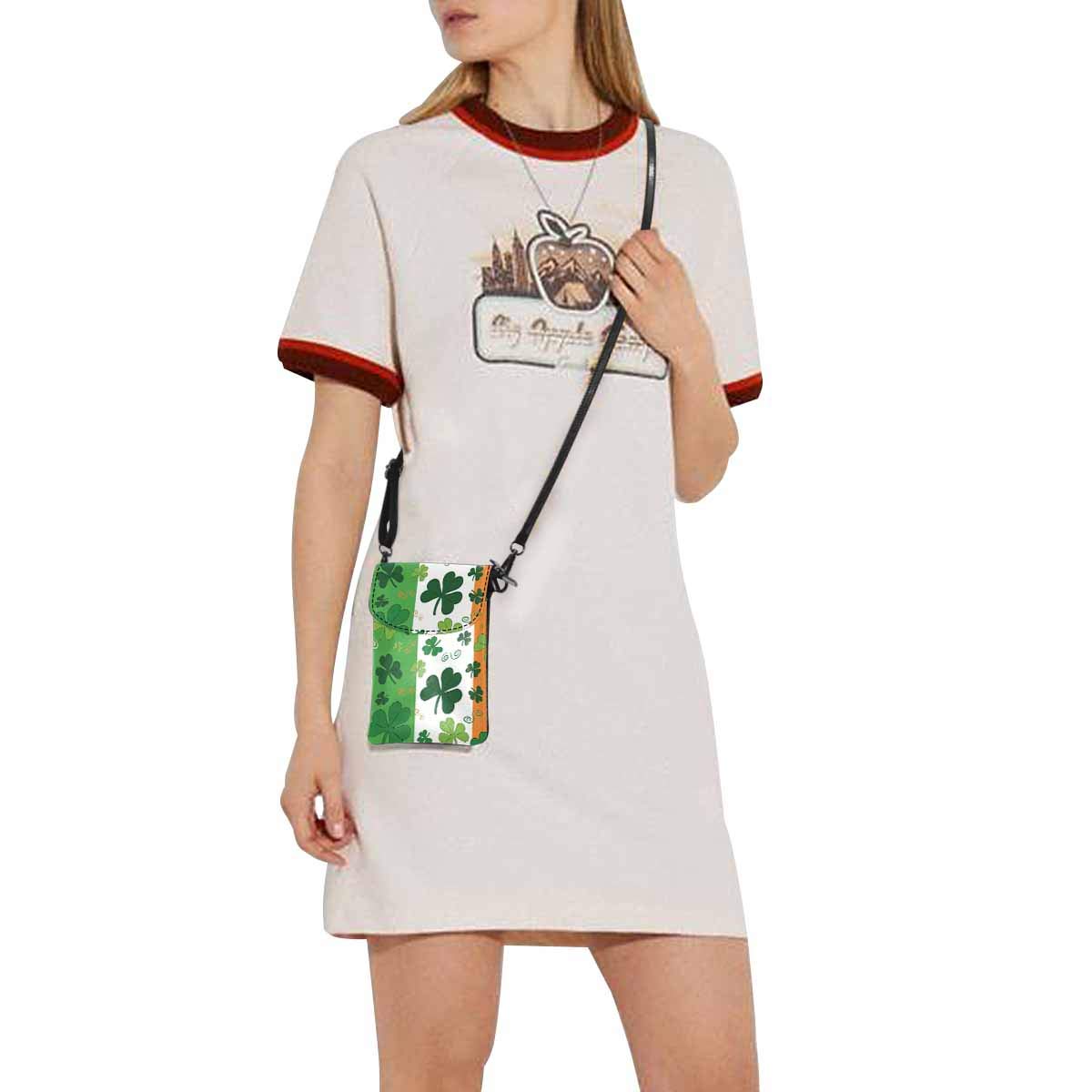 InterestPrint Small Crossbody Women Cell Phone Purse Wallet Bag with Shoulder Strap St Patrick's Day Shamrocks Irish Flag