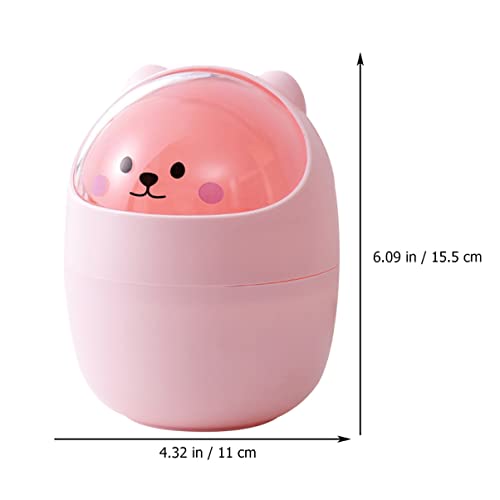 Cabilock Kawaii Things Kawaii Things Desktop Bin Plastic Home Lovely Bucket Can Garbage Shake Mini for Trash Office with Creative Lid Storage Container Cartoon Strawberry Kitchen Cute Bins