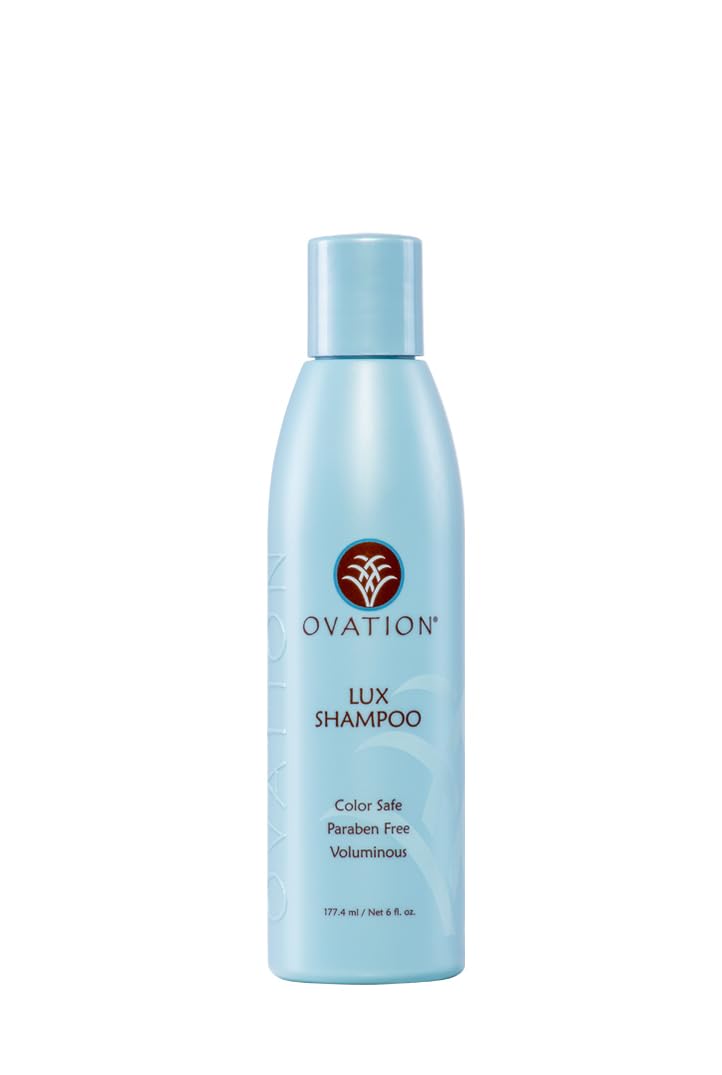 Ovation Hair Lux Shampoo - For Shiny, Manageable, Voluminous Hair - 12 oz - Rich Lather for Deep Cleansing - For All Hair Types - With Saw Palmetto, Aloe Vera, Lavender, Thyme
