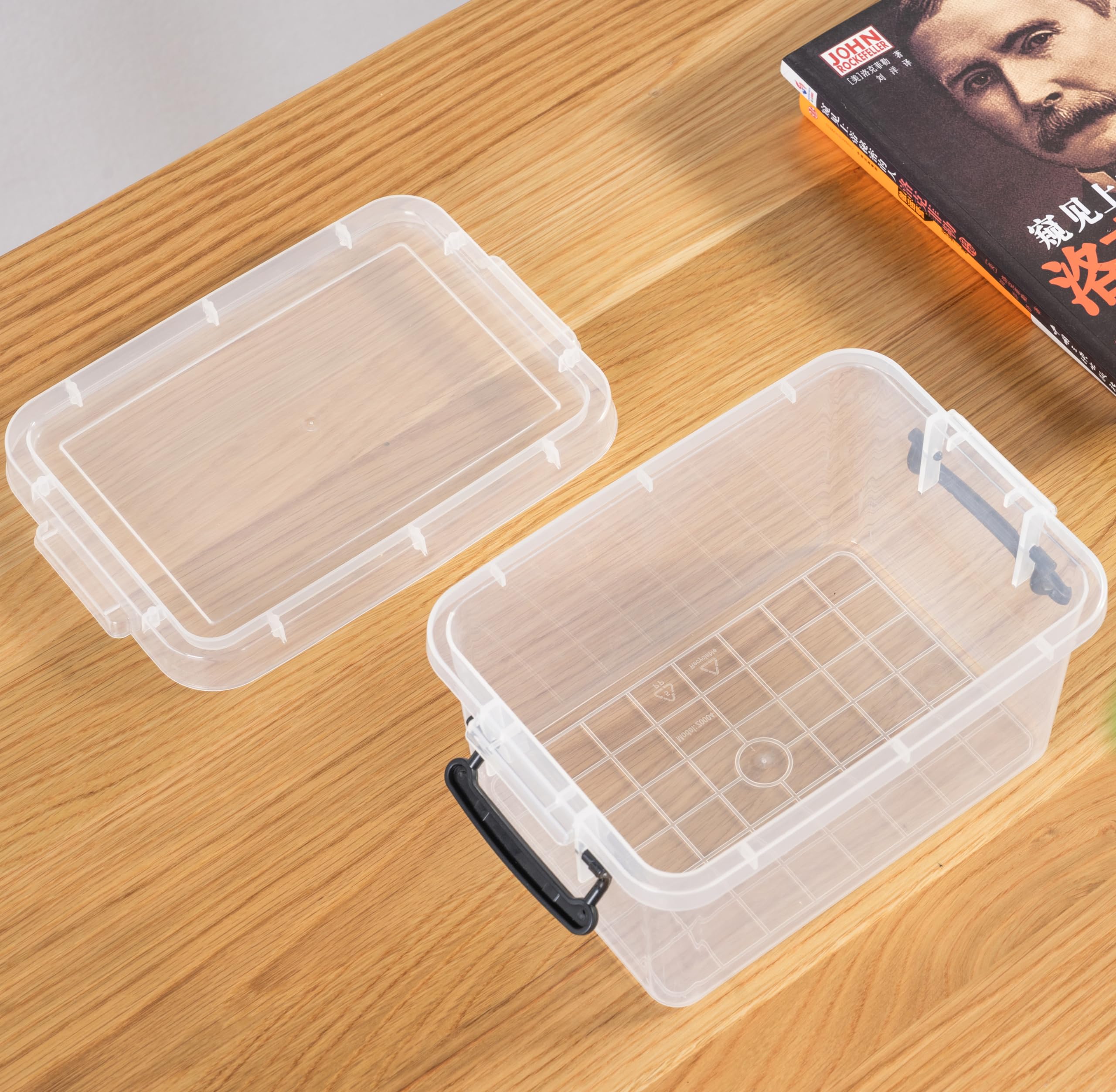 Cetomo 3.2Qt*20 Plastic Storage Bins, Storage Box, 20 Pack, Organizing Container with Durable Lids, Secure Latching Buckles, Stackable and Nestable, No-Frills, Clear