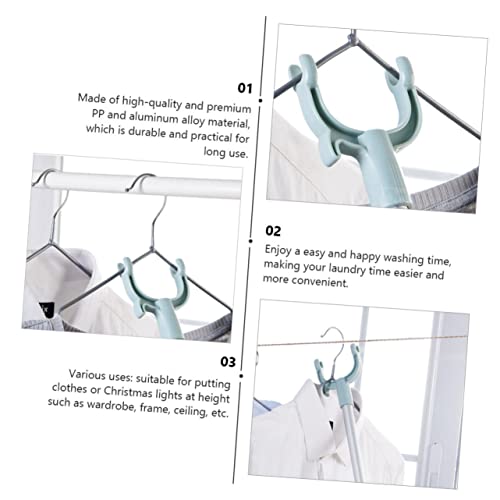 Cabilock retractable clothes rail garment pole retractable clothes pole retractable clothesline rod reach pole stainless steel hooks Home Clothes Rod Aluminum Rod Handle spring wardrobe rod