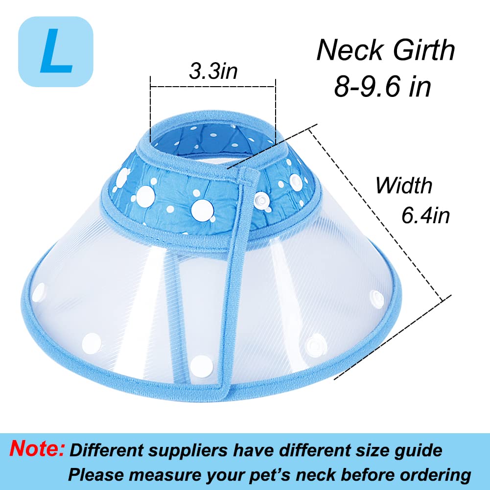 Vivifying Dog Cones for Small Dogs, Adjustable 8-9.6 Inches Soft Lightweight Elizabethan Collar for Small Dogs and Large Cats to Stop Licking Wounds After Surgery(Blue)