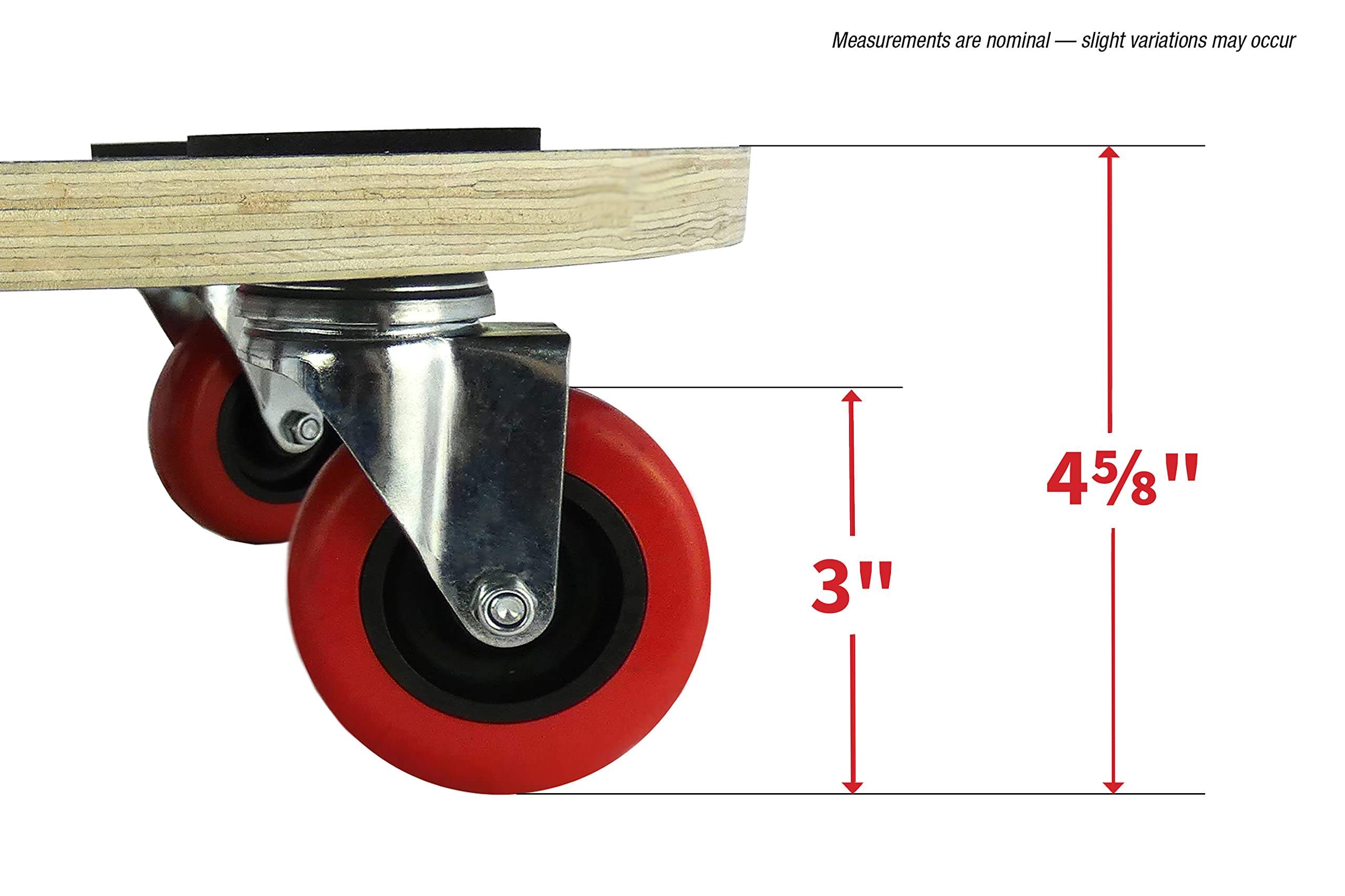 Move-It 3363 Premier 15-Inch Round Wood Platform Dolly, 530-lb Load Rating